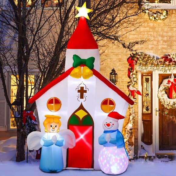 Holiday | New 1 Ft Christmas Inflatable Church With Angel Yard ...